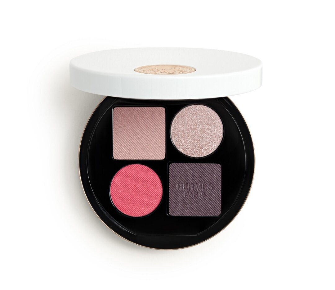 Палетка теней для век HERMÈS Ombres d’Hermès 3 г | 4 оттенка в футляре с рефилом | Тон 01 Ombres Pétales