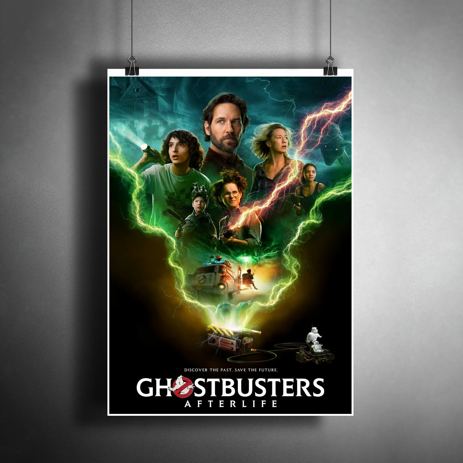 Постер плакат для интерьера "Фильм Охотники за привидениями: Наследники. Ghostbusters" / Декор дома, офиса, комнаты, квартиры, детской A3 (297 x 420 мм)