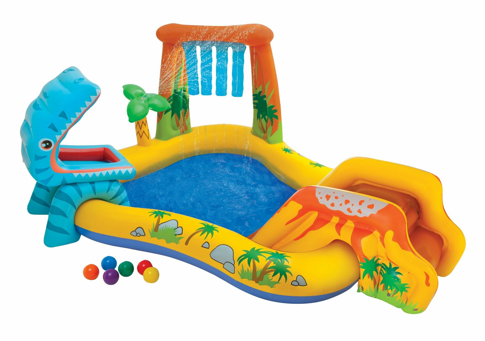 Игровой центр Intex "Динозавр", надувной, с фонтанчиком, от 2 лет