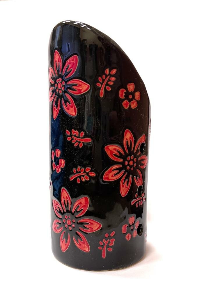 Аромалампа цветы на колонне (керамика, 12,5 х 5,5 см.), 1 шт.