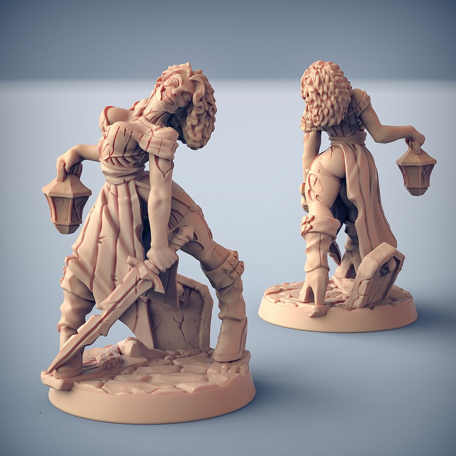 Восставшая нежить Элиза для настольных игр, Pathfinder, DnD размер 35мм