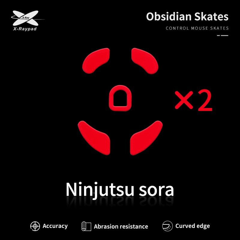 Ножки для мыши (глайды) X-raypad Obsidian для Ninjutso Sora, комплект из 2-х наборов