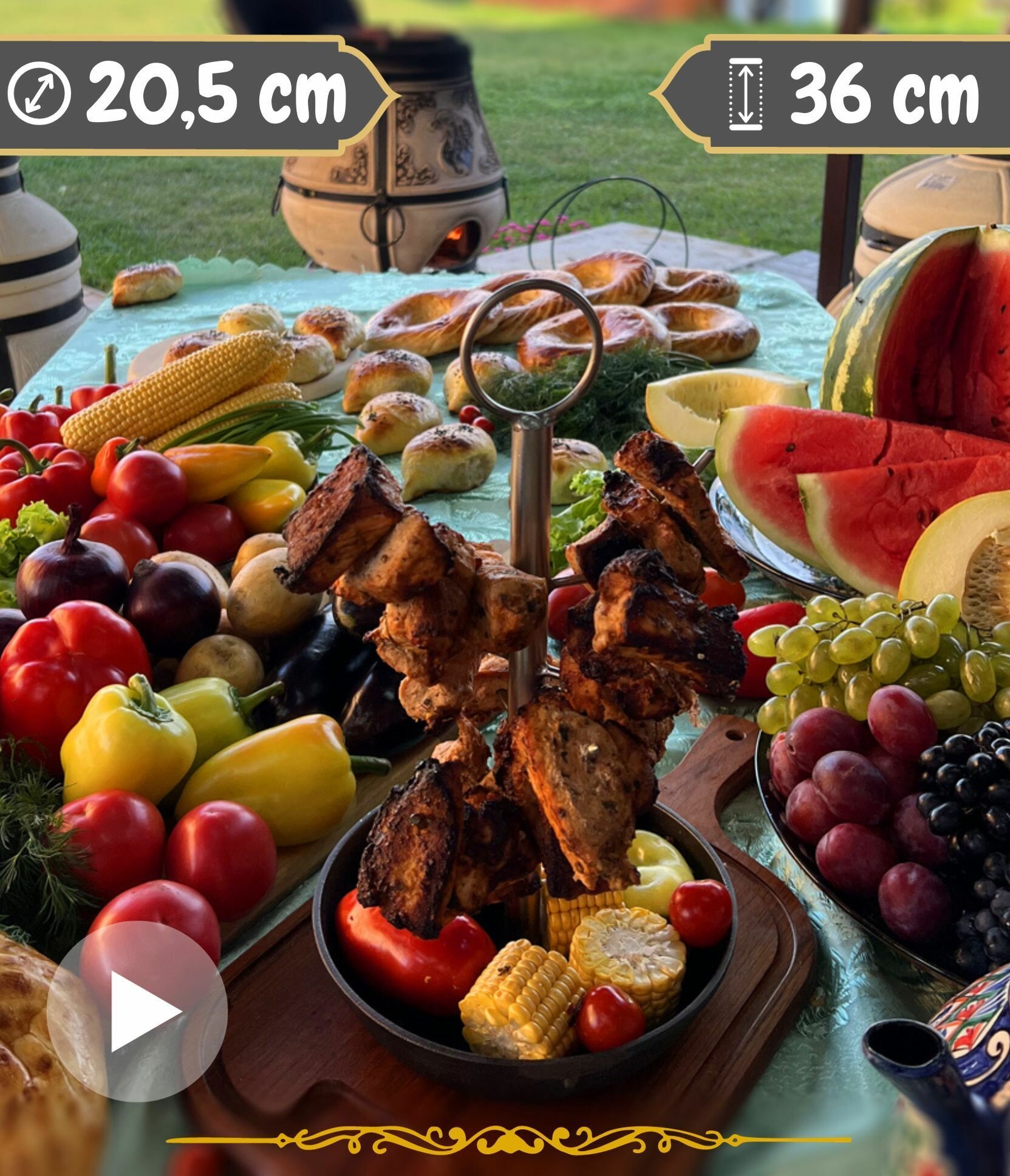 Ёлочка для тандыра диаметр 20,5 см. чугунная сковорода