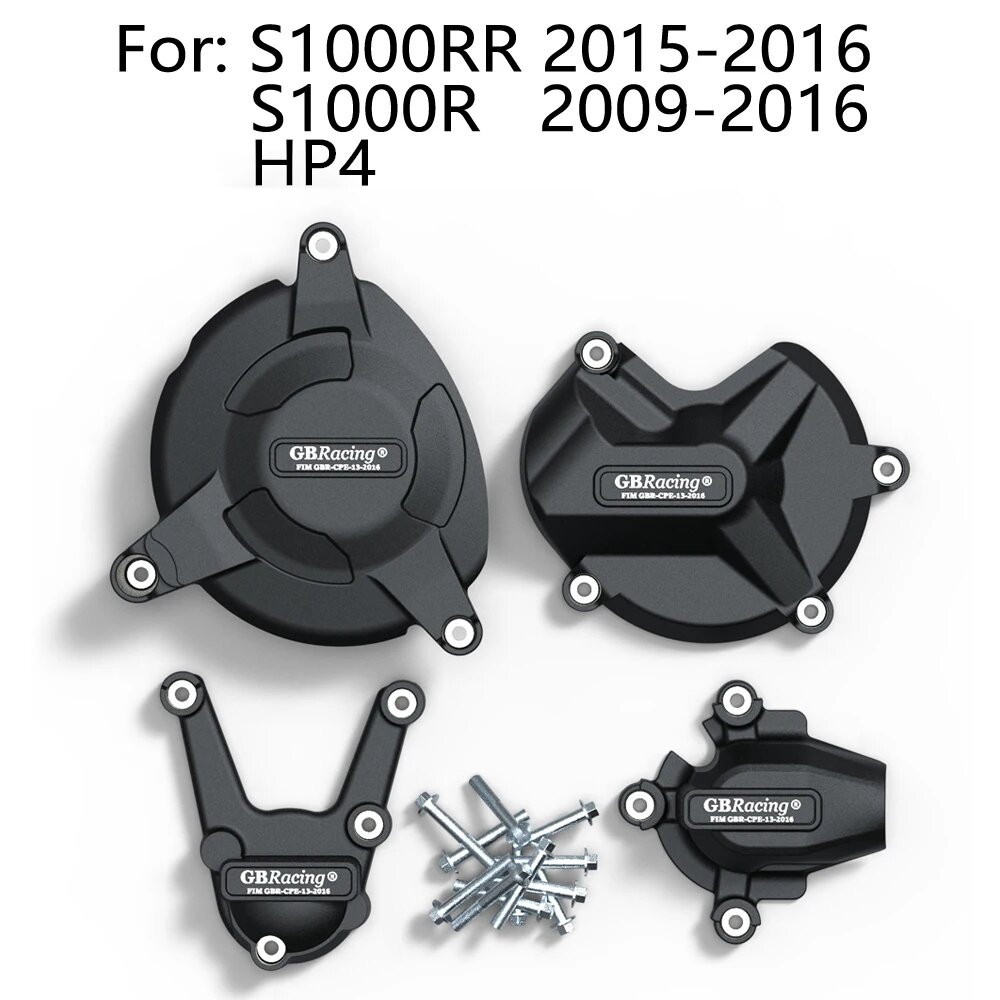 Защитная крышка двигателя для BMW S1000R 2009-2016 и S1000RR 2009-2016 и HP4 1 Set-BK-4pcs