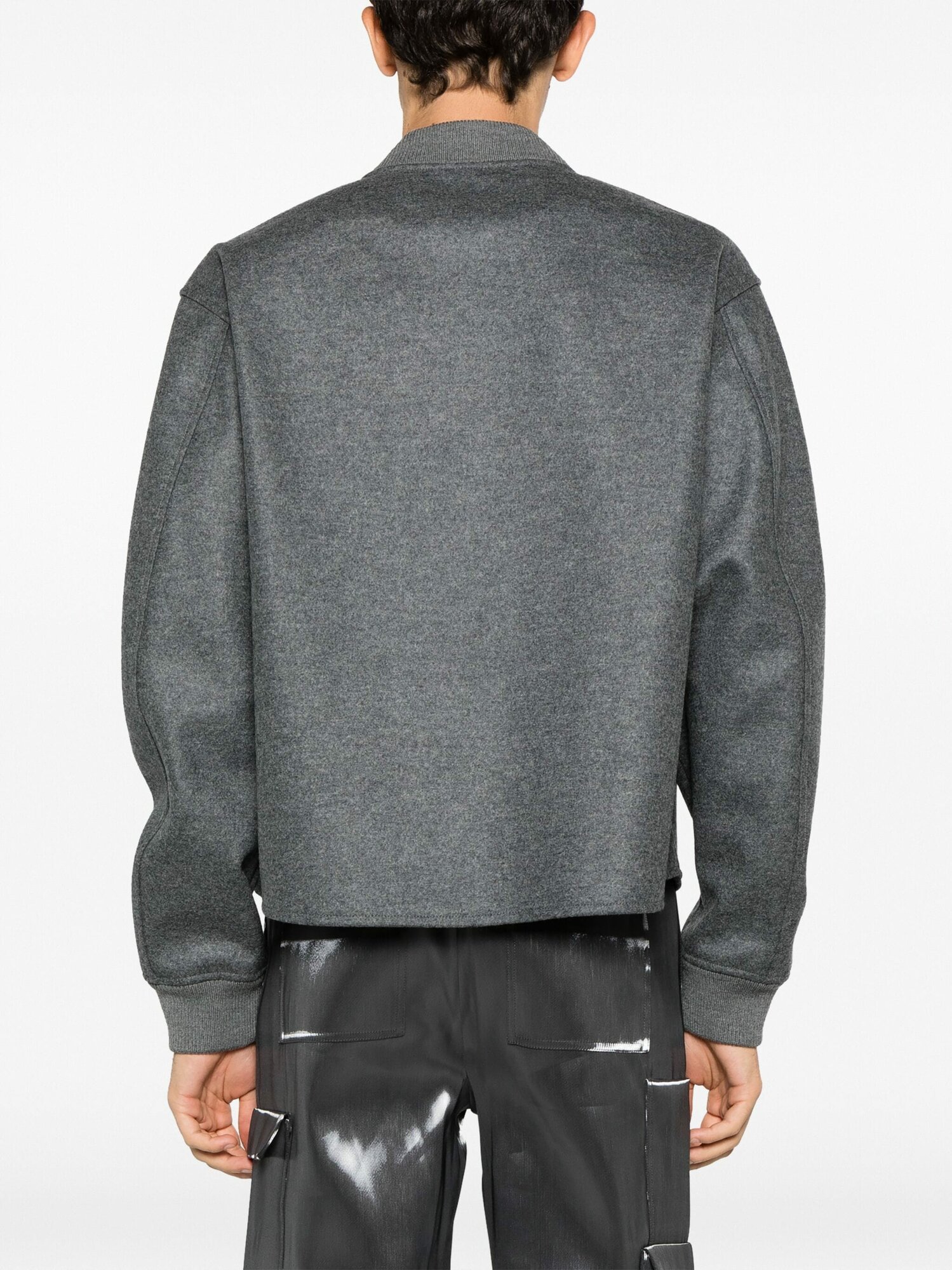 Куртка Jil Sander Zip-up wool bomber jacket, размер 48, серый — фото 1