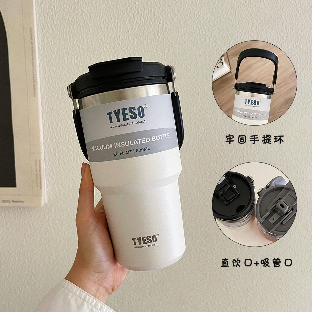 Термос-кружка Taishuo для женщин, большая емкость, из нержавеющей стали, кофейная кружка, автомобильная кружка для воды, стильная кружка для мужчин и женщин.