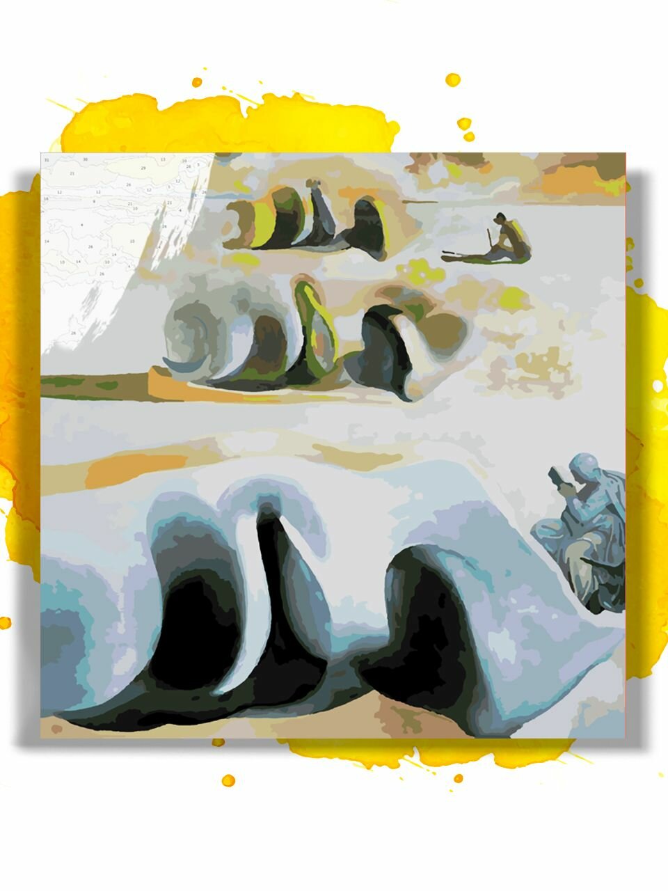 Картина по номерам на холсте Сальвадор Дали - Три знаменитые загадки Гала, 40 х 40 см