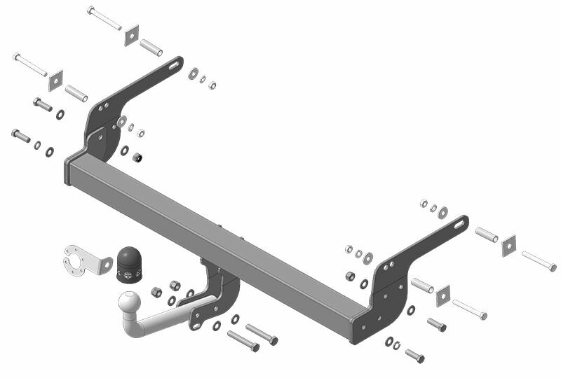Фаркоп АвтоСтандарт Renault Duster, Nissan Terrano 2014-2022 (оцинк. Шар) арт. R101A