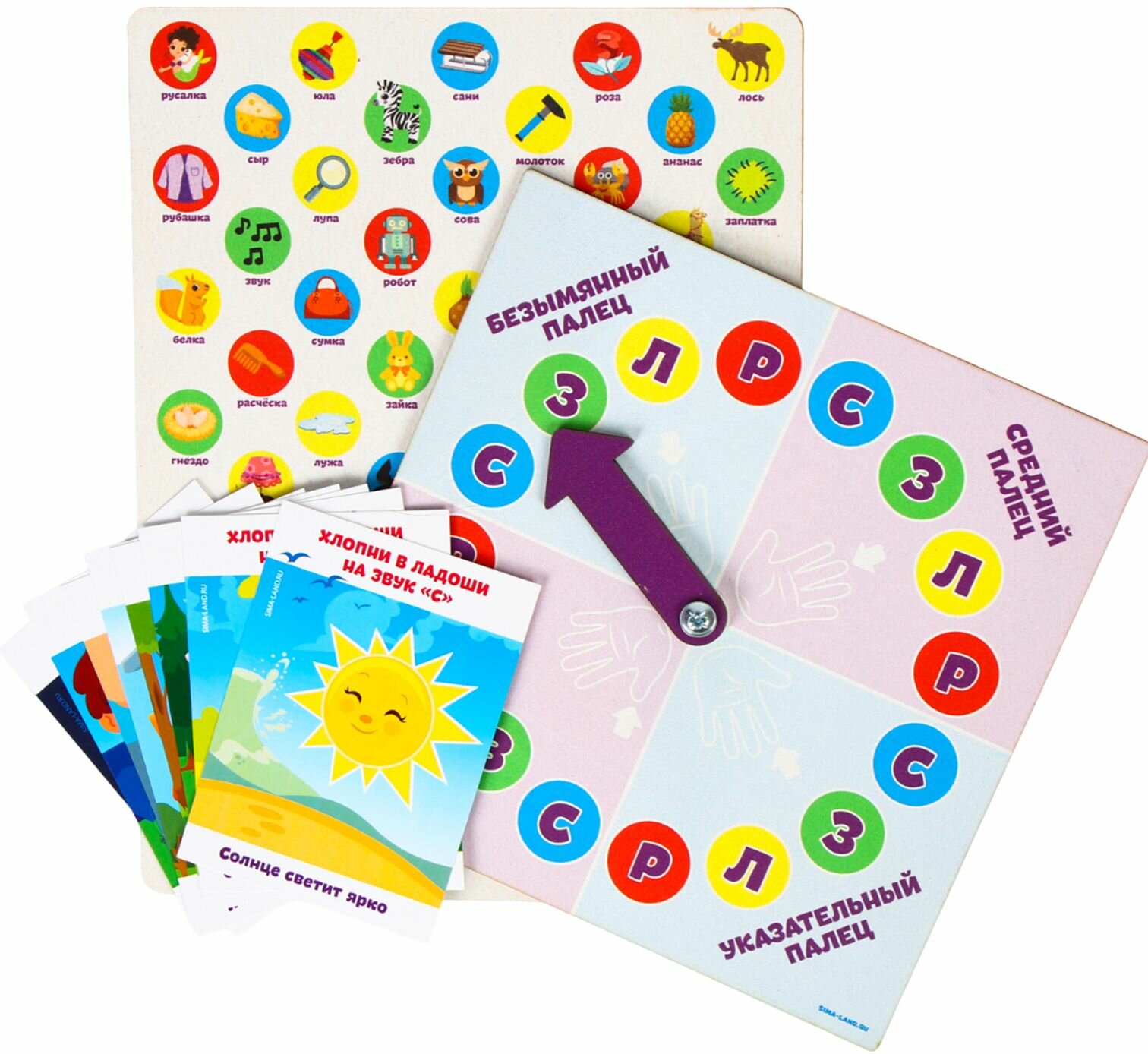 Развивающая настольная игра "Пальчиковый твист-р" для детей, логопедические игры, развитие моторики и ловкости, игровое поле со стрелкой + карточки с заданиями