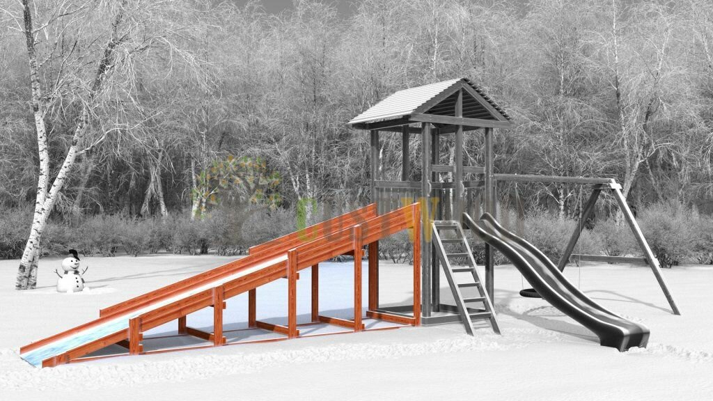 CustWood Family - 5 м, Модуль зимняя горка к детской площадке Family