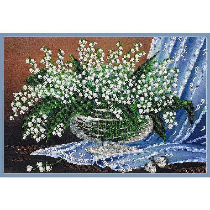 Набор для вышивания Larkes #Н3504 Ландыши, Вышивка бисером, 38 х 26 см