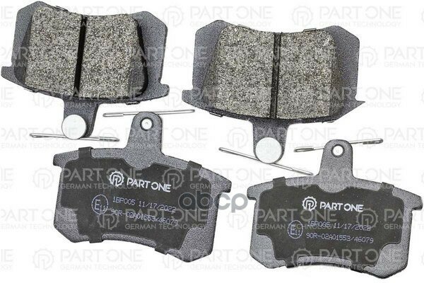 Колодки тормозные дисковые rear, AUDI 100 82-94, 100 Avant 82-94, 80 82-94, 87.6x67.5x16.6 PART-ONE арт. 1BP005