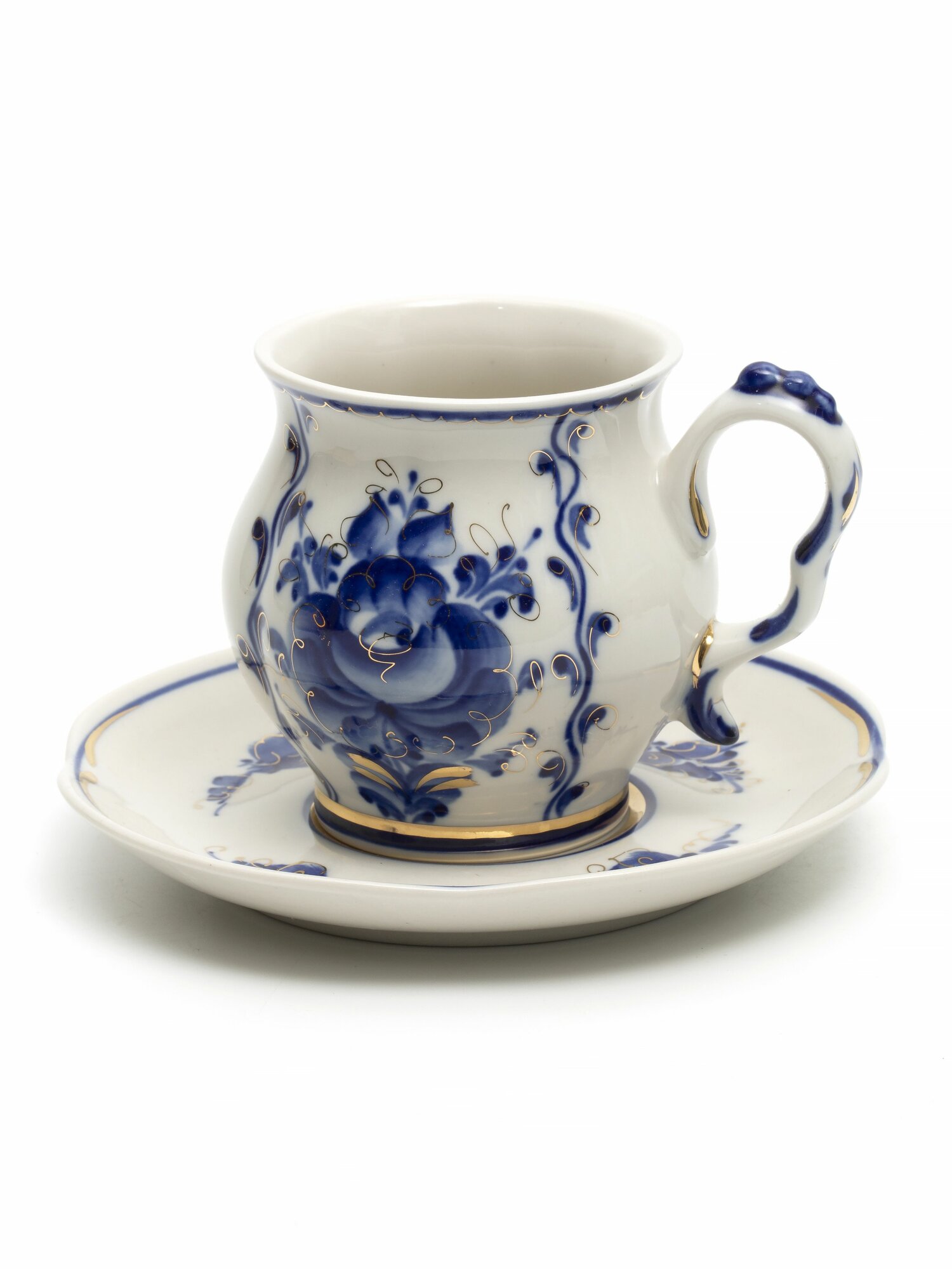 Чайная пара "Голубая рапсодия" 250мл, золото