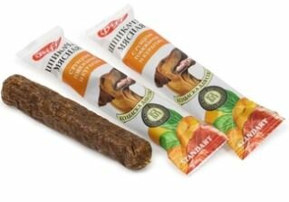 TiTBiT Шпикачка для собак Biff с говяжьим рубцом и курагой, 1 шт. 50г 0.05 кг