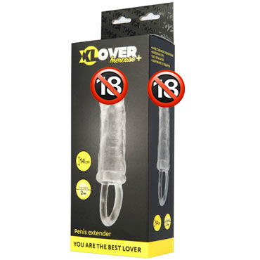 Насадка на член Toyfa XLover Increase+ с кольцом на мошонку, бесцветная