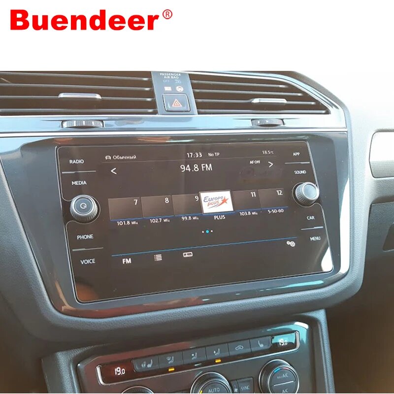 Buendeer 8-дюймовая Защитная пленка для экрана GPS для Volkswagen Tiguan Atlas 2019 2018, для VW Golf R GTI Alltrack навигационная стеклянная пленка