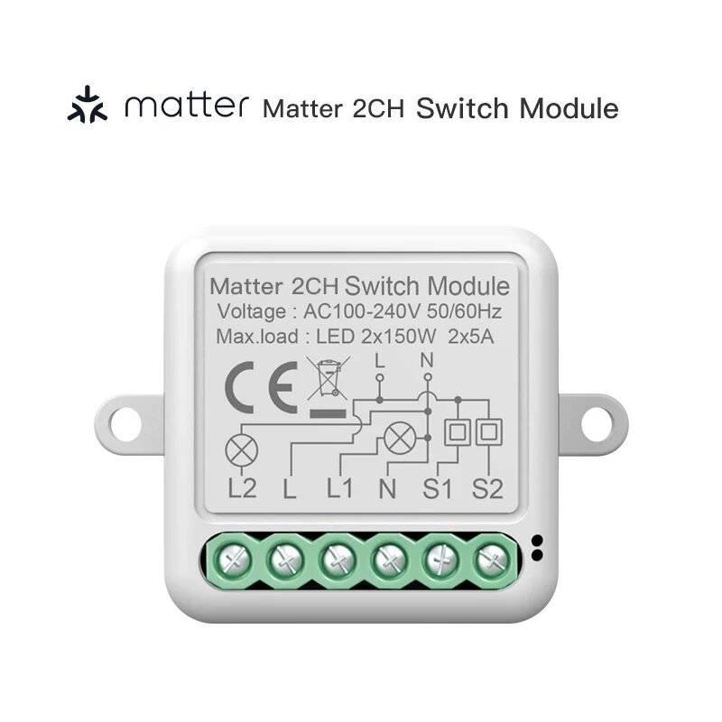 Matter Smart Switch Module 2 gang