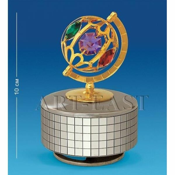Фигурка музыкальная Глобус с цв. кр. A7950 Crystal Temptations, Металл, кристалл