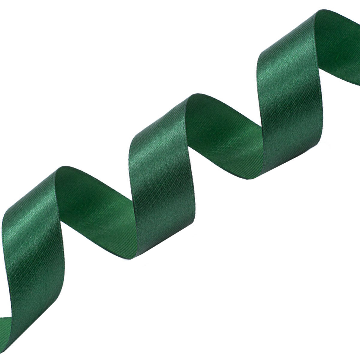 Лента атласная декоративная Айрис, 2,5см*22,86м, полиэстер (126 темно-зелёный)