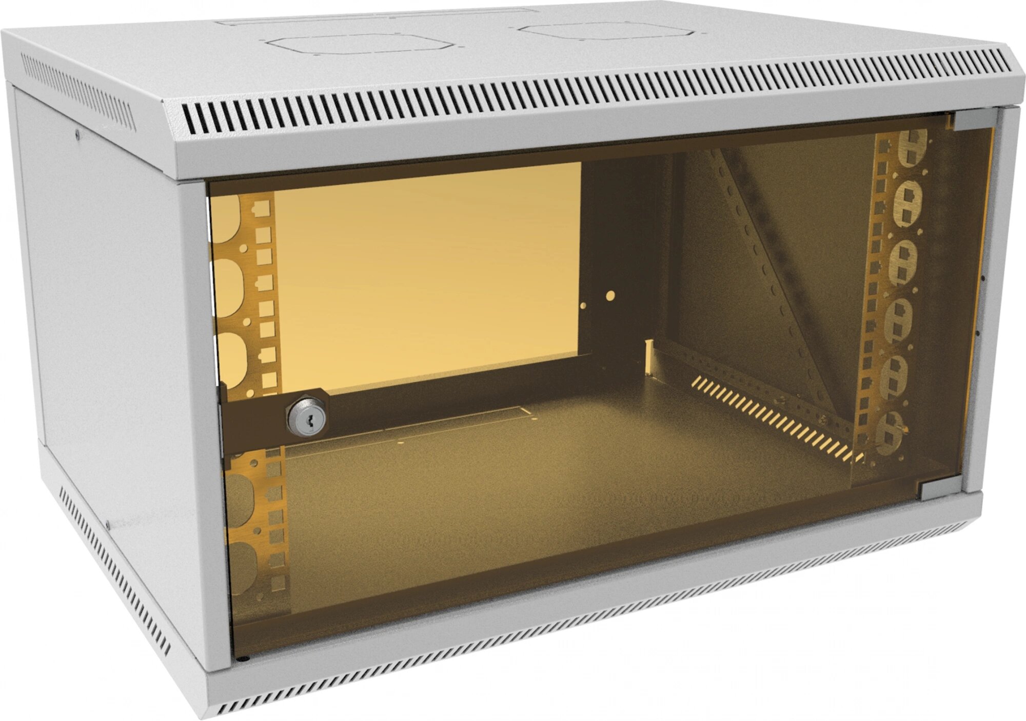 Шкаф коммутационный Suprlan ТВЛ-6U-600-450-СР (05-1063) настенный 6U 600x450мм пер. дв. стекл направл.