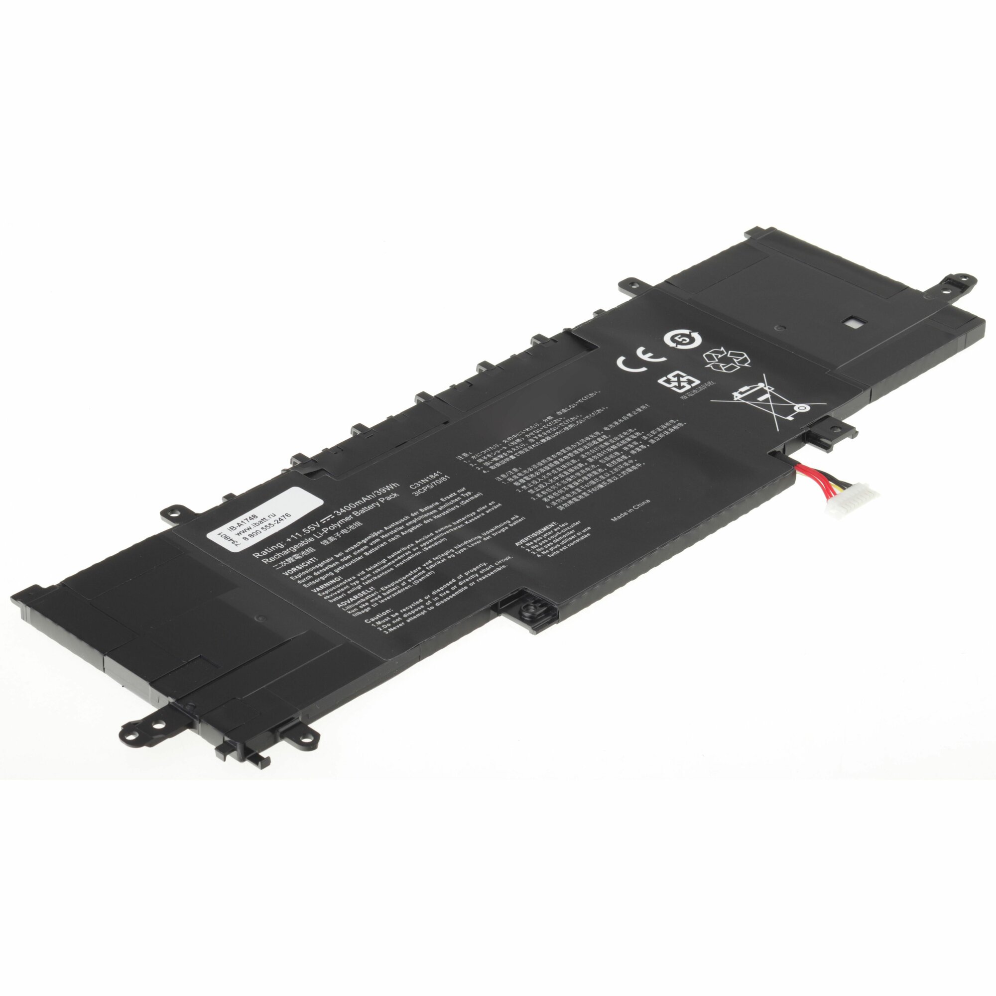 Аккумулятор iBatt 3400mAh для ноутбука Asus ZenBook UX434 (C31N1841)