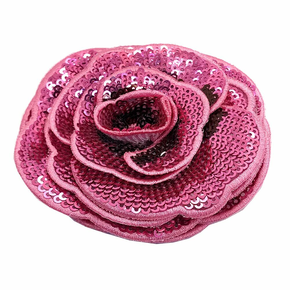 Патчи для одежды JUBRAY 3D розы 6 шт Розовый, AC1106P no pin 6PC