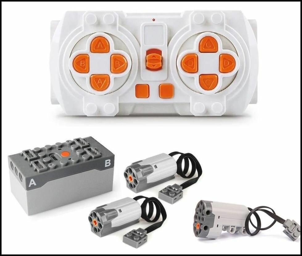 Запчасти для радиоуправляемой игрушки конструктора, набор электрики, моторчики, модули, пульт управления
