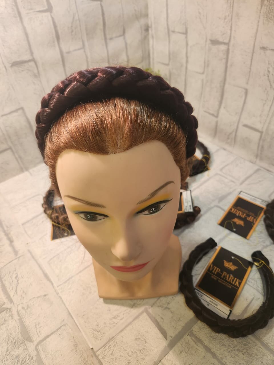 Ободок-коса на волосы, от бренда Vip-Parik цвет Красное дерево , для любой девушки