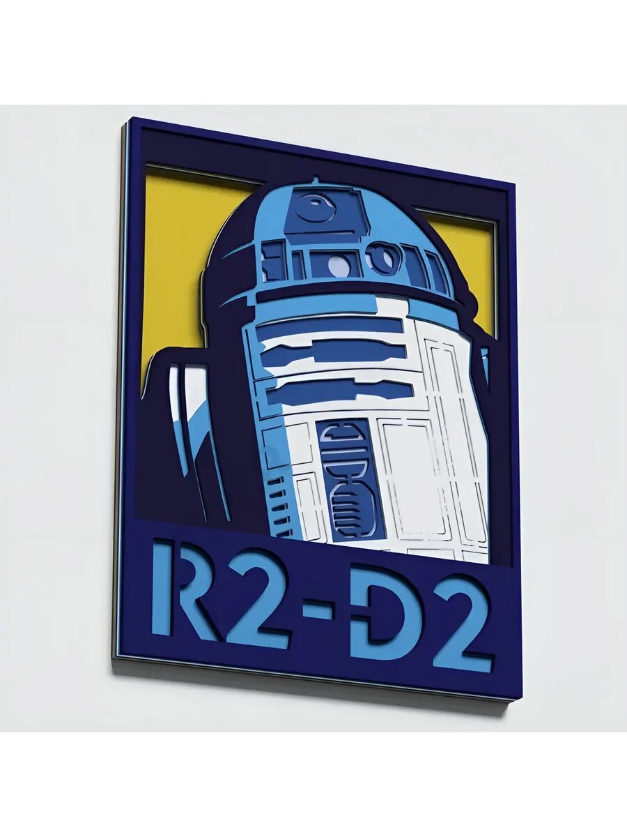 3D Картина по номерам из дерева R2-D2, 23x30 см