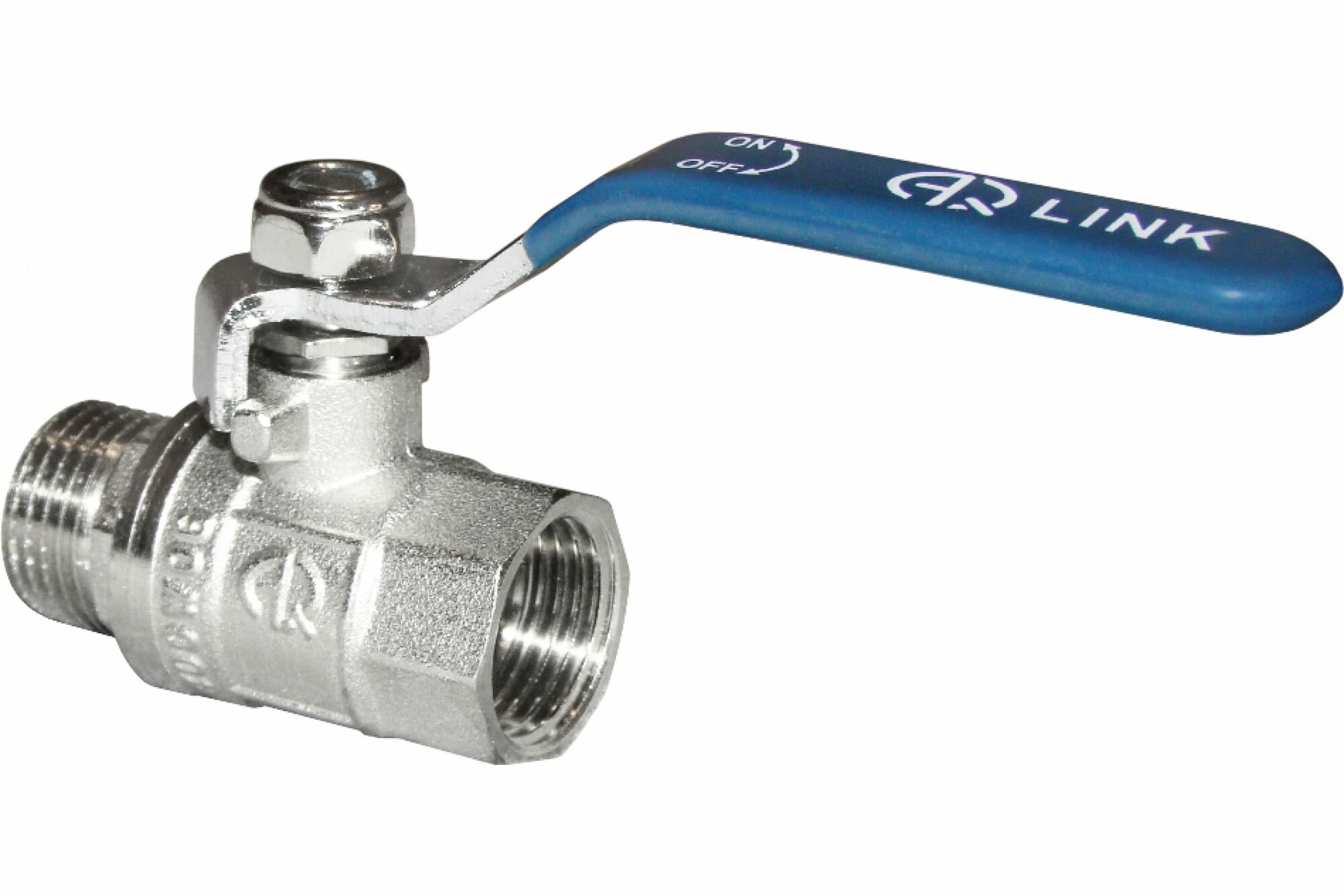 Кран шаровой Aqualink MP-У, для воды, серебристый, 3/4", ручка-рычаг