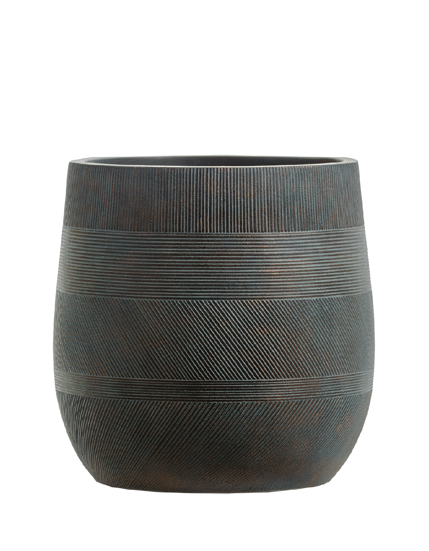 Кашпо TREEZ ERGO Graphics Округлая чаша Окись с медной патиной в-43, д-43 см