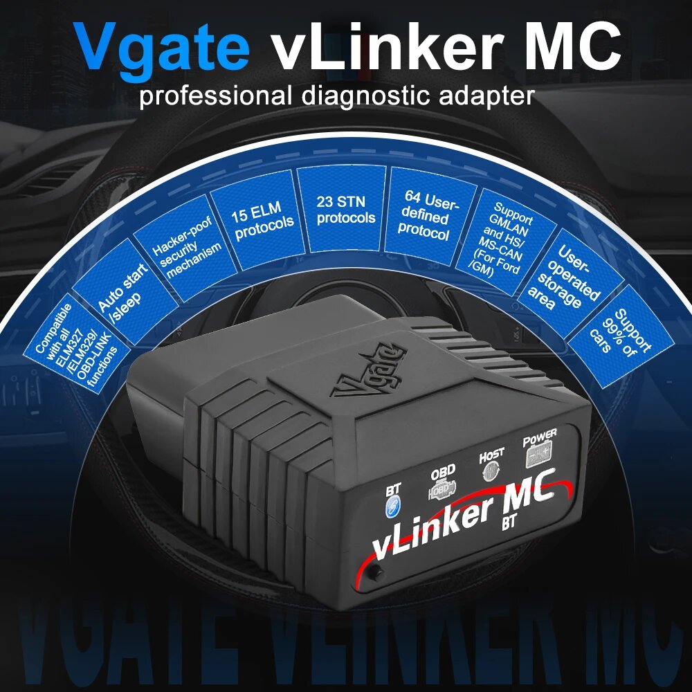 Vgate vLinker MC Bluetooth 3.0, New Case — фото 1