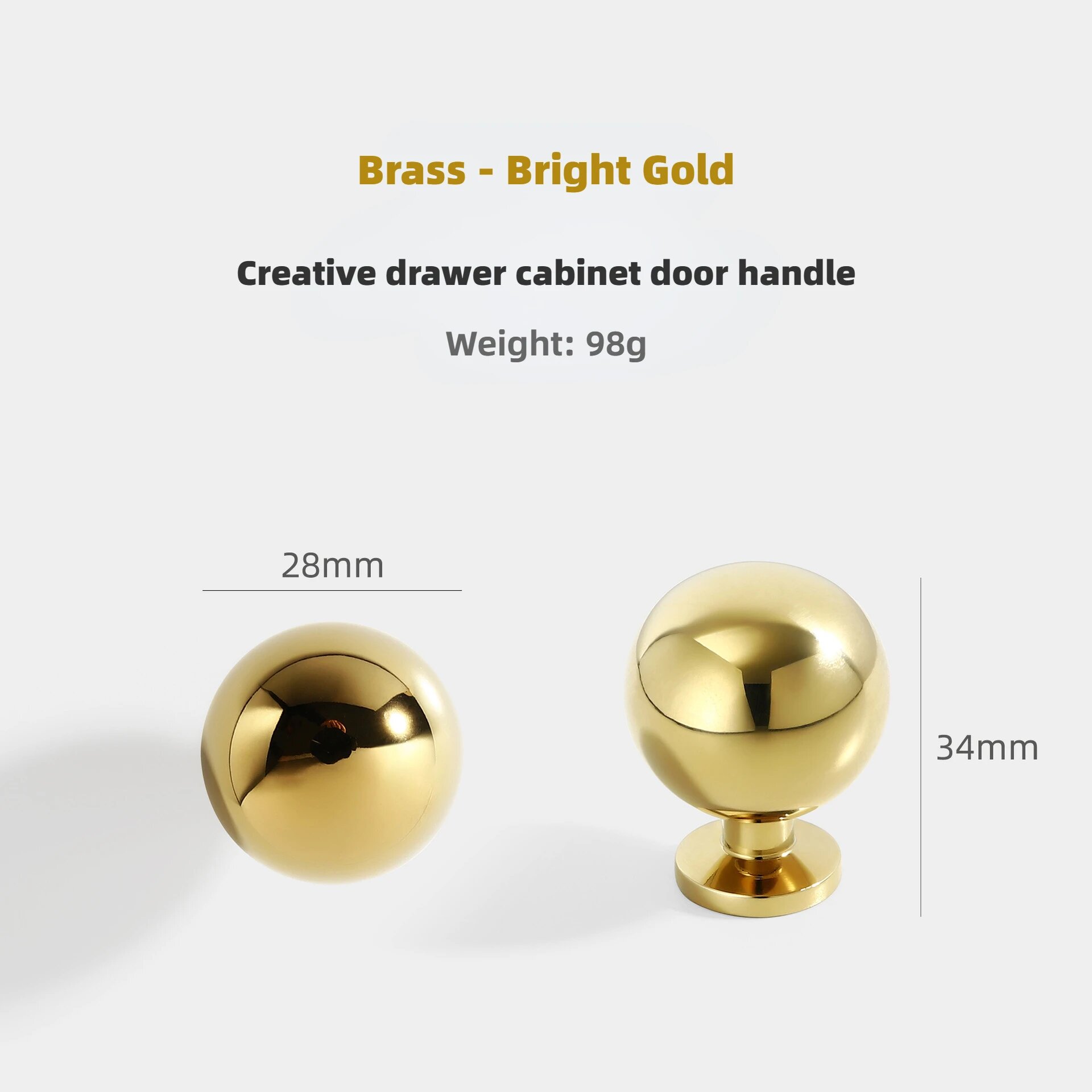 Латунные ручки-ракушки MARUAT L-Bright Gold