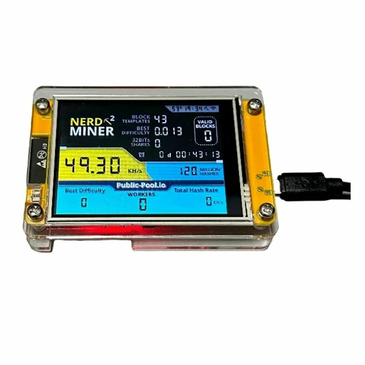 Совершенно Новый Nerdminer V3 2,8-Дюймовый BTC Solo Lottery Nerd Miner Crypto