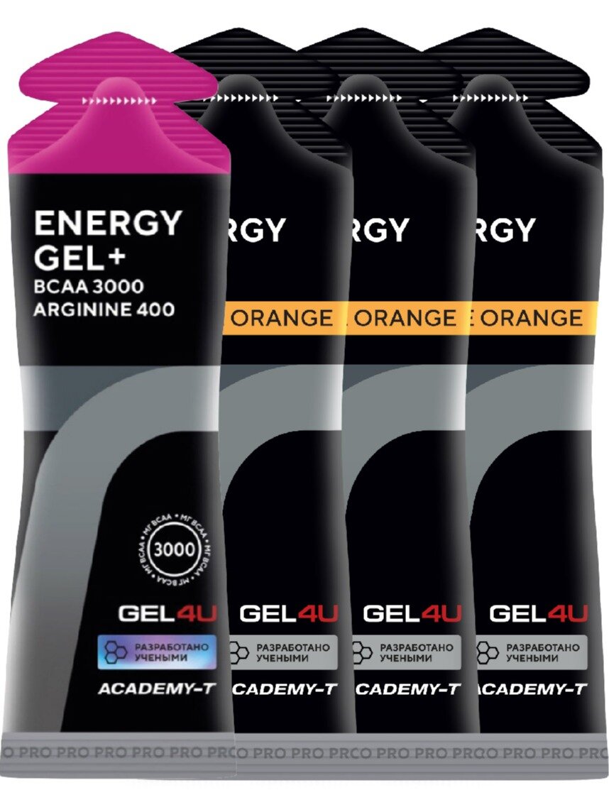 Гель питьевой GEL4U Energy Gel 4 х 60 г, Лесные ягоды, апельсин
