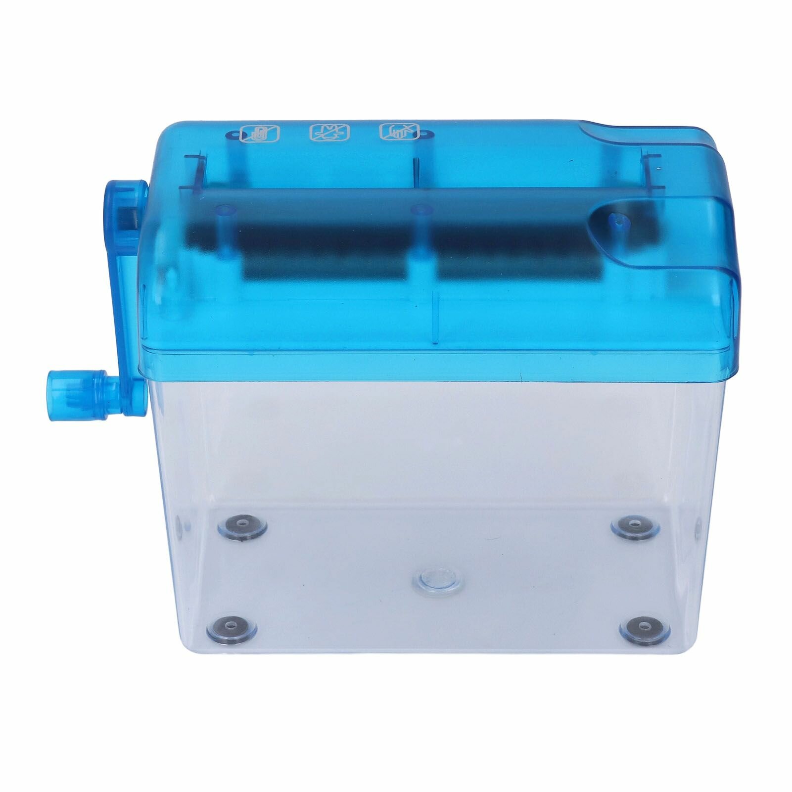 Синий компактный ручной шредер с полосовой резкой для уничтожения бумаги A6, удобный инструмент для офиса, школы и дома