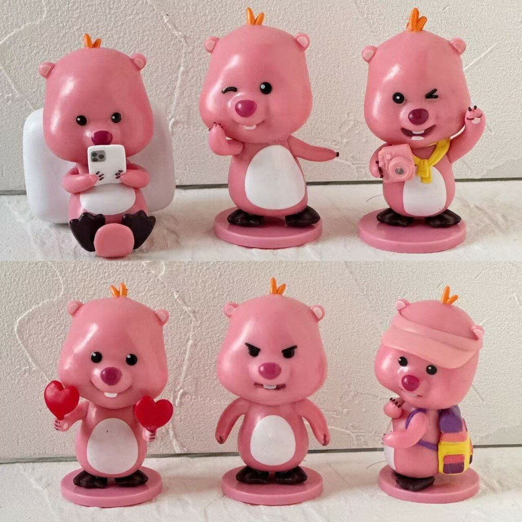 Travel edition pvc статуя подарок для детей и коллекционеров розовый бобр игрушка