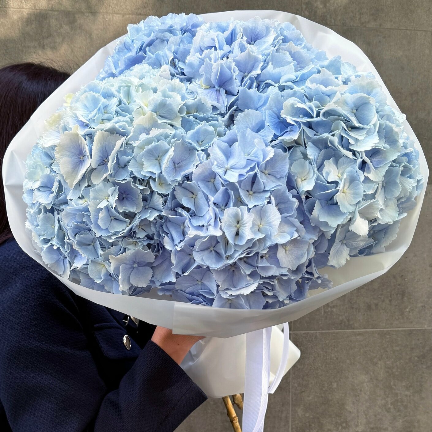 Букет из голубых гортензий 9 шт, красивый букет цветов, шикарный, премиум цветы, премиум букет