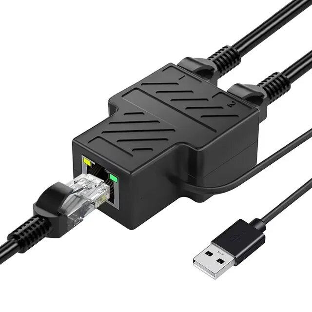 Разветвитель Ethernet с 1 на 2 портами RJ45, 100 Мбит/с, 100Mbps 1to2