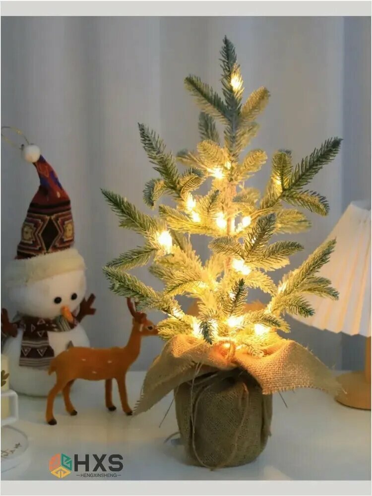 Ель в горшочке настольная с подсветкой