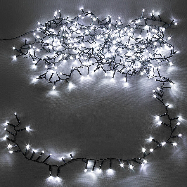 Светодиодная гирлянда на елку 245 см Luca Snake, 1000 холодных белых LED ламп, зеленый ПВХ, контроллер, IP44, Edelman (Эдельман), 1070843/83775