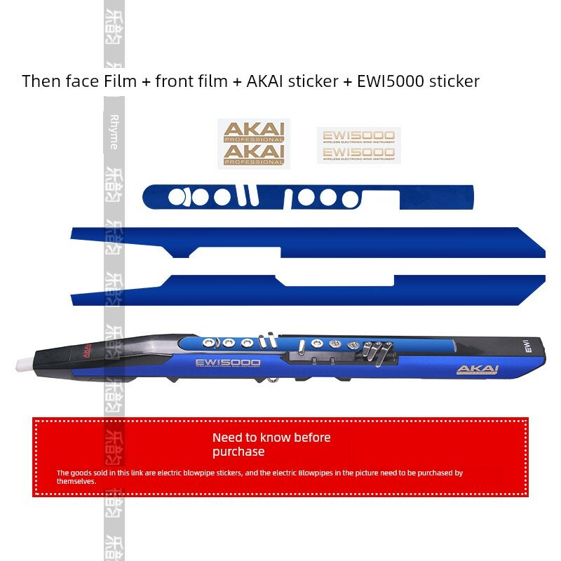 Глубокий синий AKAI 5000S Электрическая гармоника Трехсторонняя пленка Стикеры Водонепроницаемые Устойчивые к царапинам