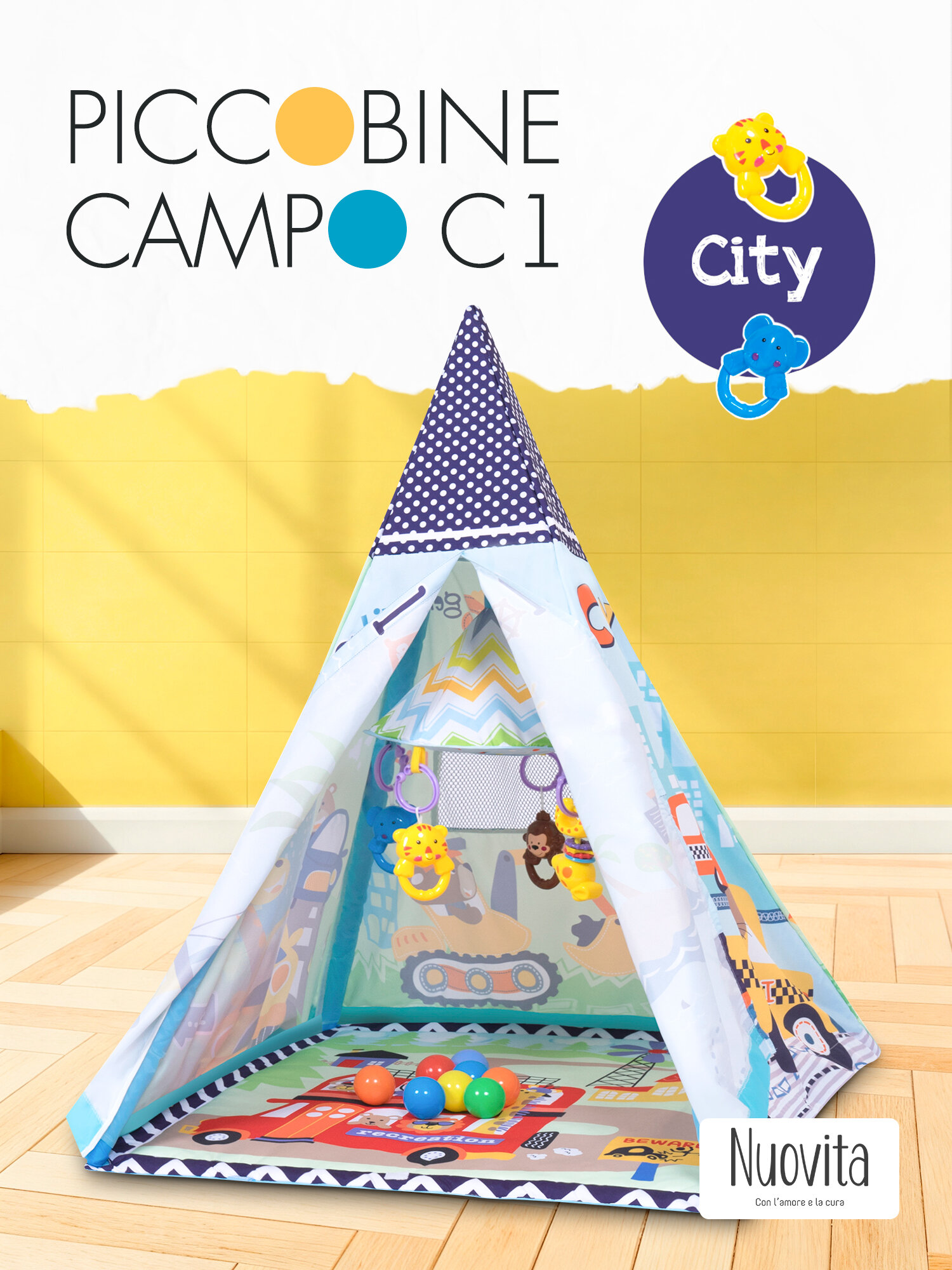 Игровой развивающий коврик Nuovita Piccobine Campo C1 (City/Город)