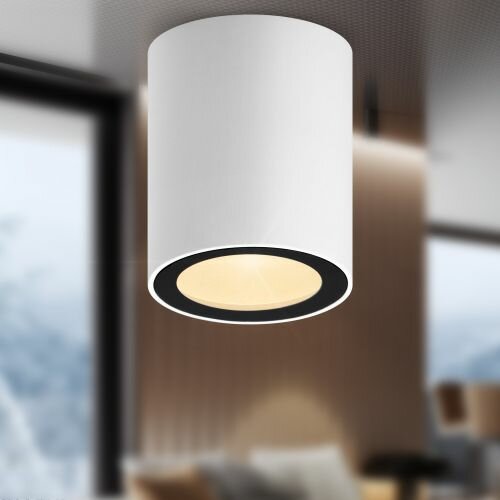 Светильник OL48 WH/BK MR16 GU10 IP44 настен./потолочн. спот черн./бел. Эра Б0059799
