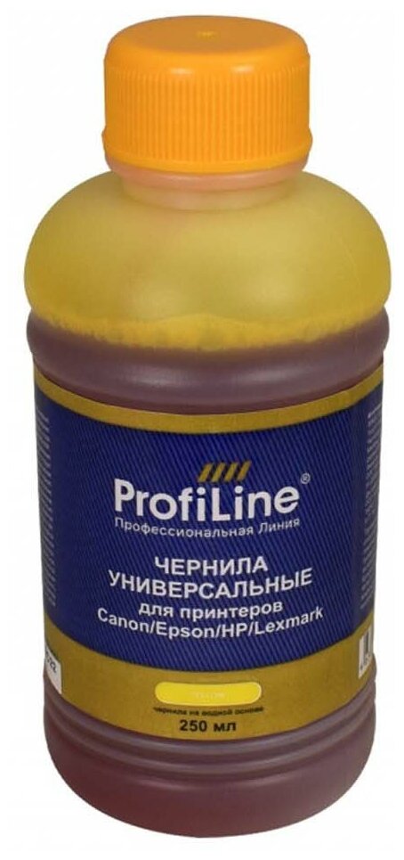 Чернила для Canon, Epson, HP, Lexmark 250 мл водн ProfiLine желтые