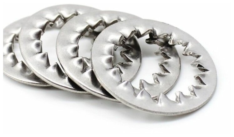 Шайба стопорная DIN6798 J М10 зубчатая A2 (упак 1000 шт)