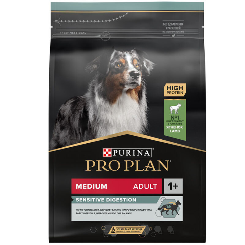 Purina Pro Plan Medium Adult сanine Sensitive Digestion Lamb and rice dry Сухой корм для собак средних пород с чувствительным пищеварением с Ягненком, 14кг 14 кг