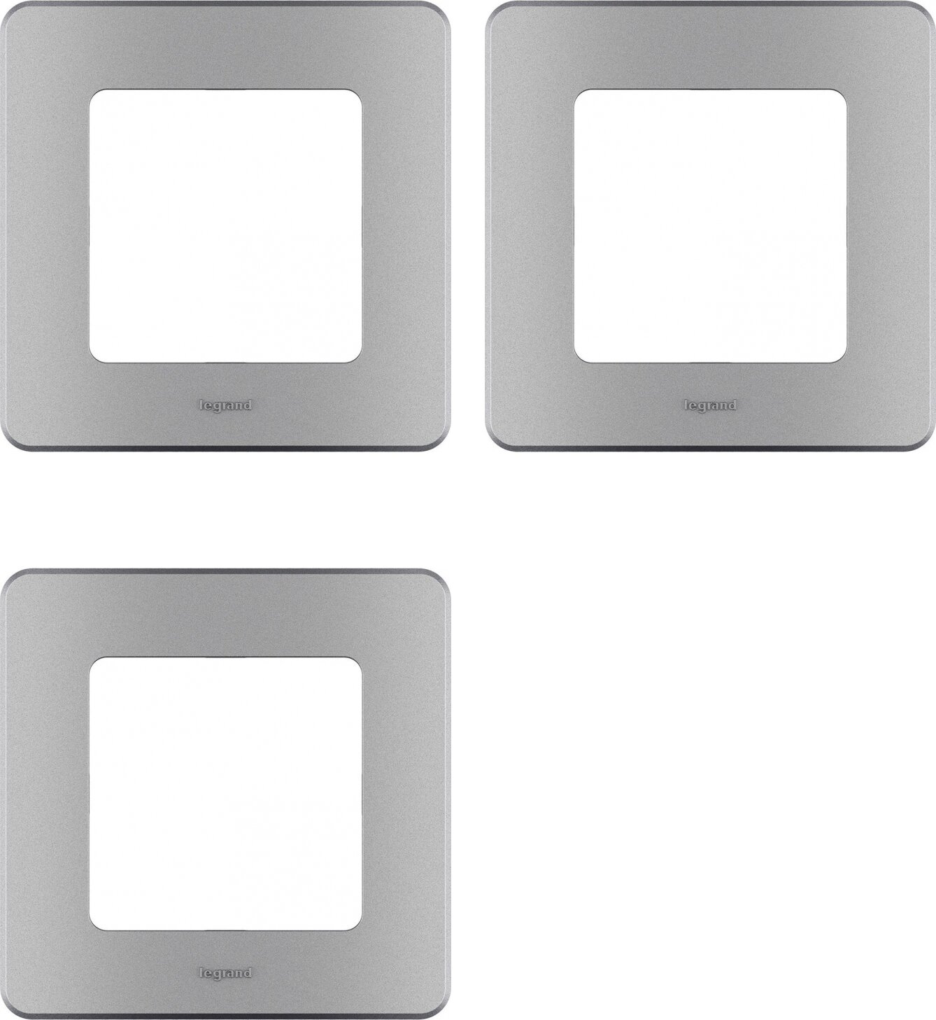 Рамка одноместная Legrand Inspiria универсальная алюминий (комплект из 3 шт.)