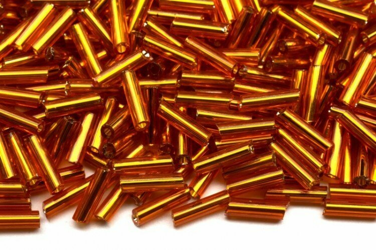 Бисер китайский стеклярус Астра, размер 7мм, цвет 029 оранжевый, 20г