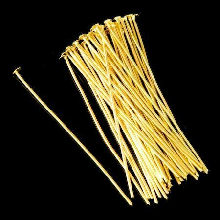 Пины, штифты для бижутерии "Гвоздик" 50х0,7мм, Цвет: золото, 50 штук.